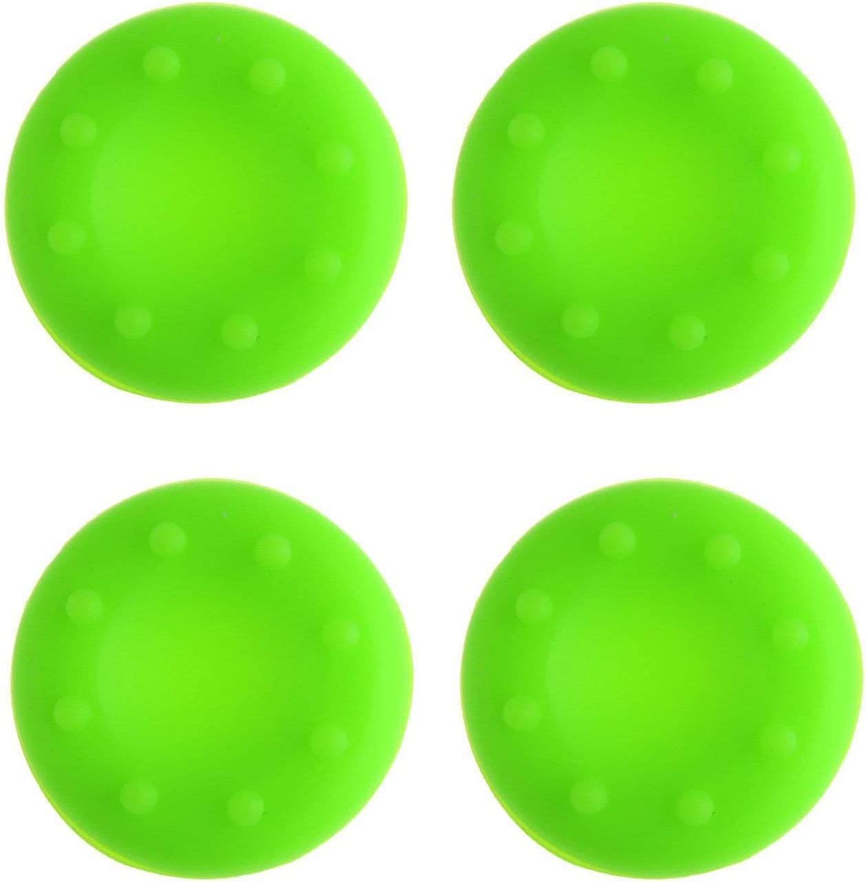 4PCS Rymfry Silicone Analog Joystick Caps Thumbstcks Thumb Stick Grips Cap Cover for PS5 PS4 PS3 Xbox One Xbox 360 PS2 Controller (Green)