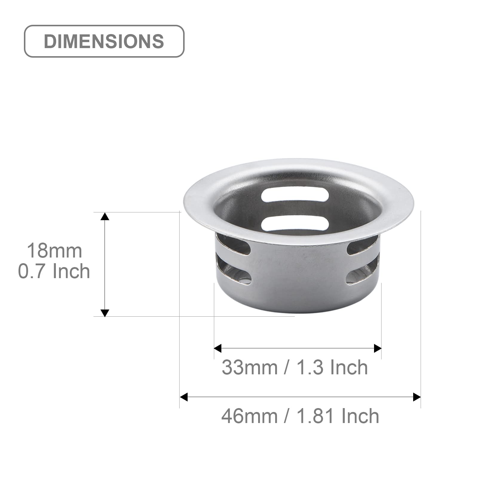 4 Packs Bathroom Sink Strainer 1.8" Top / 1.3" Hair Catcher, Utility Drain Screen Replacement Basket, WINDALY Sink Drains Small, Stainless Steel, for Standard Bathroom Sink (Bathroom Sink Strainer)