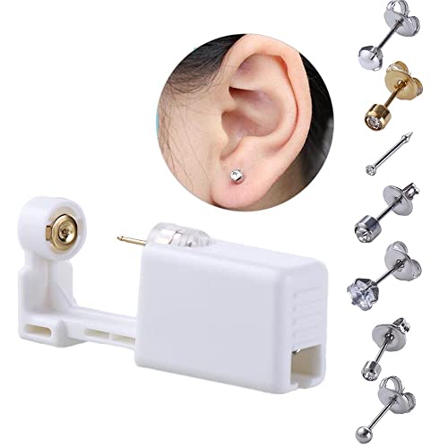 2pcs Self Ear Piercing Tool,Self Ear Piercing Gun Earring Disposable Piercing Kit,Safety Ear Piercing Gun Kit Tool (G)