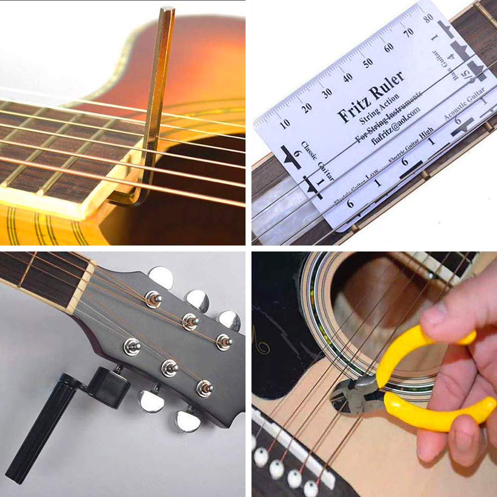 23 Pieces of Guitar Repair Kit, Guitar Tools,Installation Tool Kit, Guitar String Tool,Suitable for: Electric Guitar, Bass, Mandolin, Banjo, Ukulele, Acoustic Guitar, Etc.