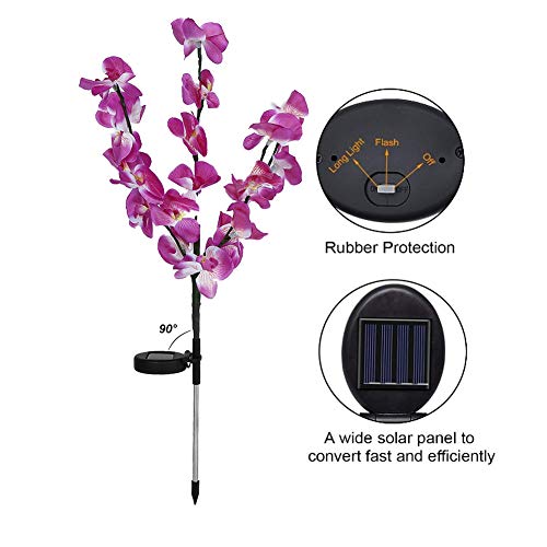 Asixxsix Solar Pathway Light, 2Pcs/Set Elegant LED Garden Light, Delicate for Wedding Festival Decor Outdoor Home Garden Courtyard Lawn Decoration