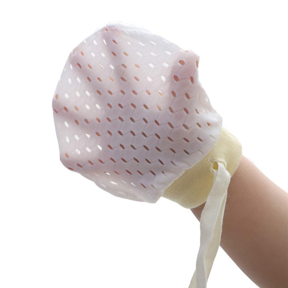 Chryvva Pack of 6 Baby Mesh Gloves Cotton No Scratch Mittens for Unisex (3Colors/6-12Months)