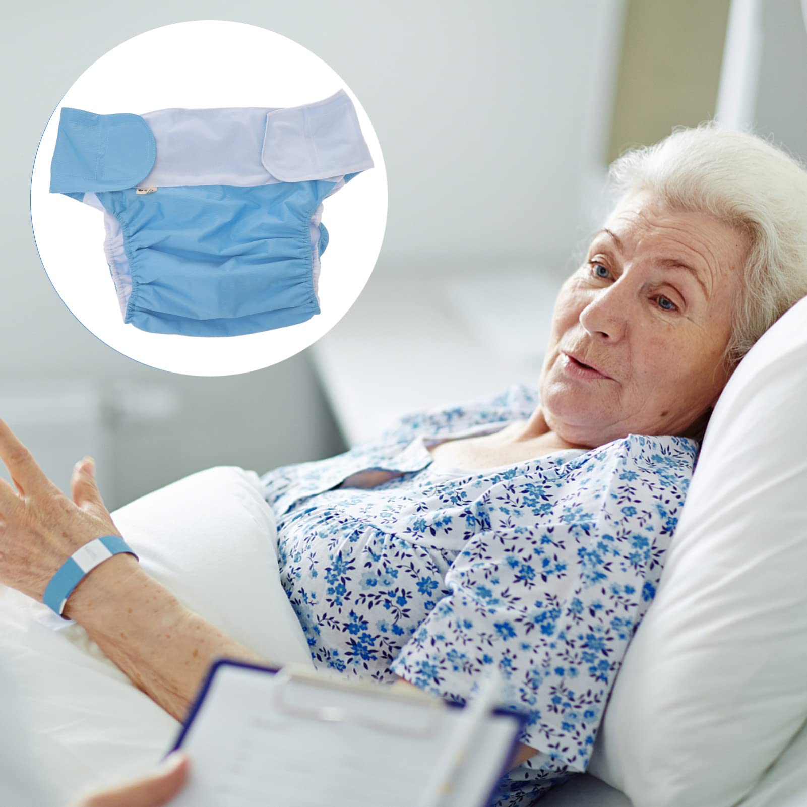 2pcs Seniors Women Men Diapers Covers Wraps Quality Sky Leakfree Nappy Polyester Washable Pee Breathable for Adults Bariatric Patients Bed Elderly Suits Overnight Diaper