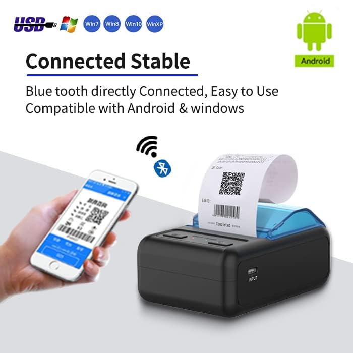 58mm blutooth receipt thermal printer, only compatible with android/Windows ,can't support ios/ipad/MAC ,wireless 2 inch portable mini pocket bill ticket printing pos machine for small business