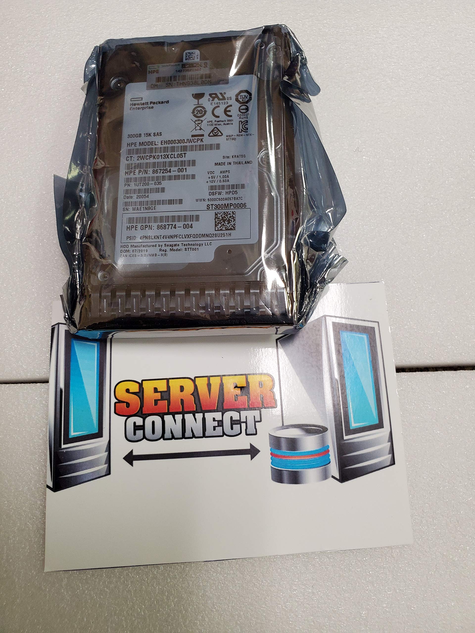 Hpe EH000300JWCPK 300GB 15K 12G SFF SAS SC Hard Drive