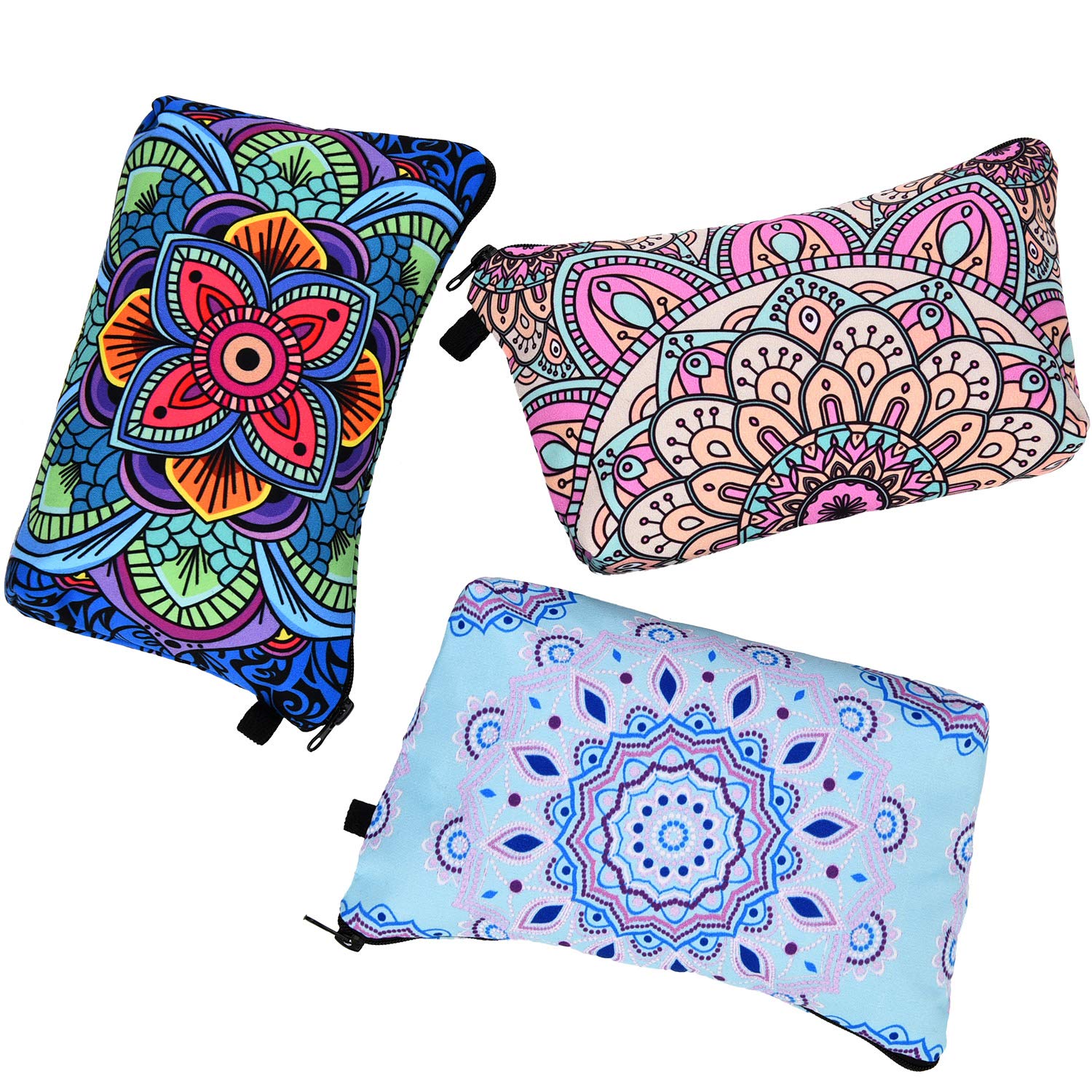 Chuangdi 6 Pieces Makeup Bag Toiletry Pouch Waterproof Cosmetic Bag with Zipper Travel Packing Pouch 8.7 x 5.3 Inch Small Cosmetic Organizer Accessory for Women and Men(Multicolor Style)