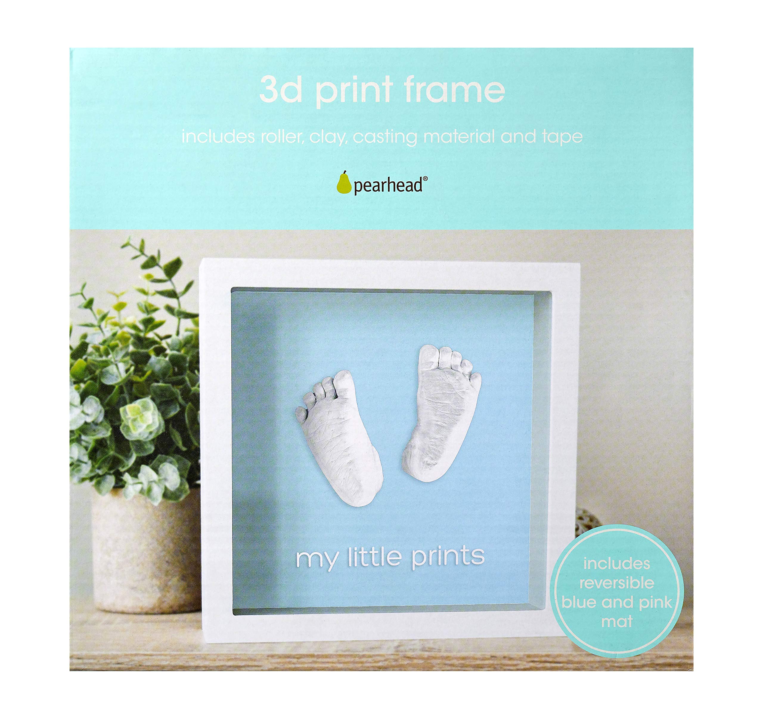Pearhead Baby Hand and Foot Casting Kit, Newborn Keepsake Frame for Baby Girl or Boy