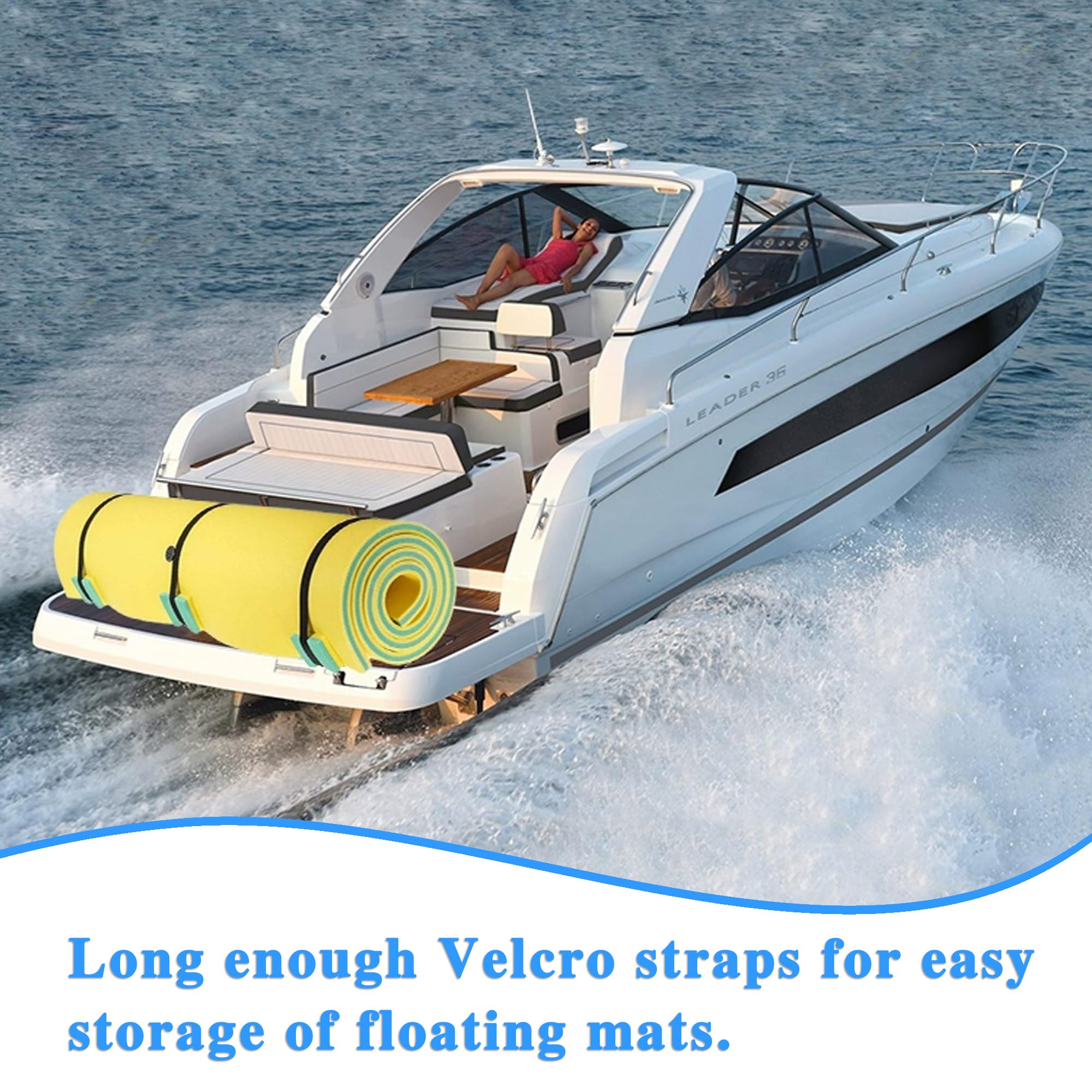 3 Pcs Floating Water Mat Straps, Floating Water Pad Straps Reusable Securing Straps for Storing Mats Up to 18 Feet Long or Shorter, Floating Mat Accessories, Storage Straps (Securing Straps)
