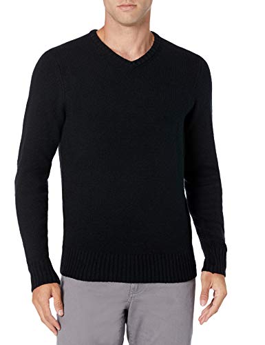 Amazon Essentials Men's Long-Sleeve Soft Touch V-Neck Sweater, Black, X-Large