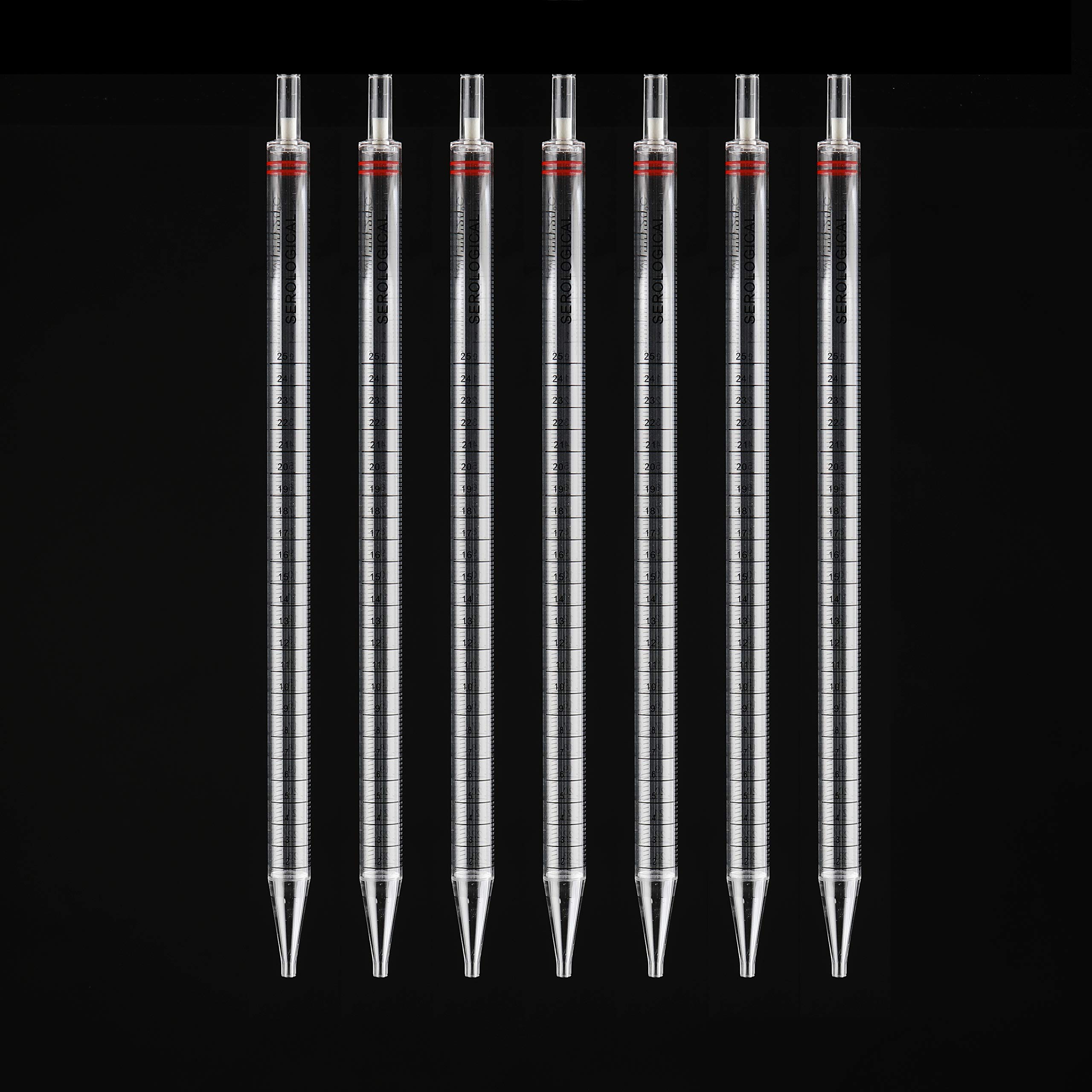 Eowpower 20 Pack 25ml Disposable Sterile Serological Pipettes with Graduated, Individually Packaged