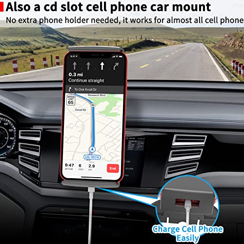 APPS2Car Universal Car Mount [2 in 1] CD Slot Tablet Car Mount for 7-12.4 inch Tablet, CD Player Cell Phone Holder for 3.5-7 inch Smartphone Tablet Car Mount Dash Holder Stand for iPad Pro/Air/Mini