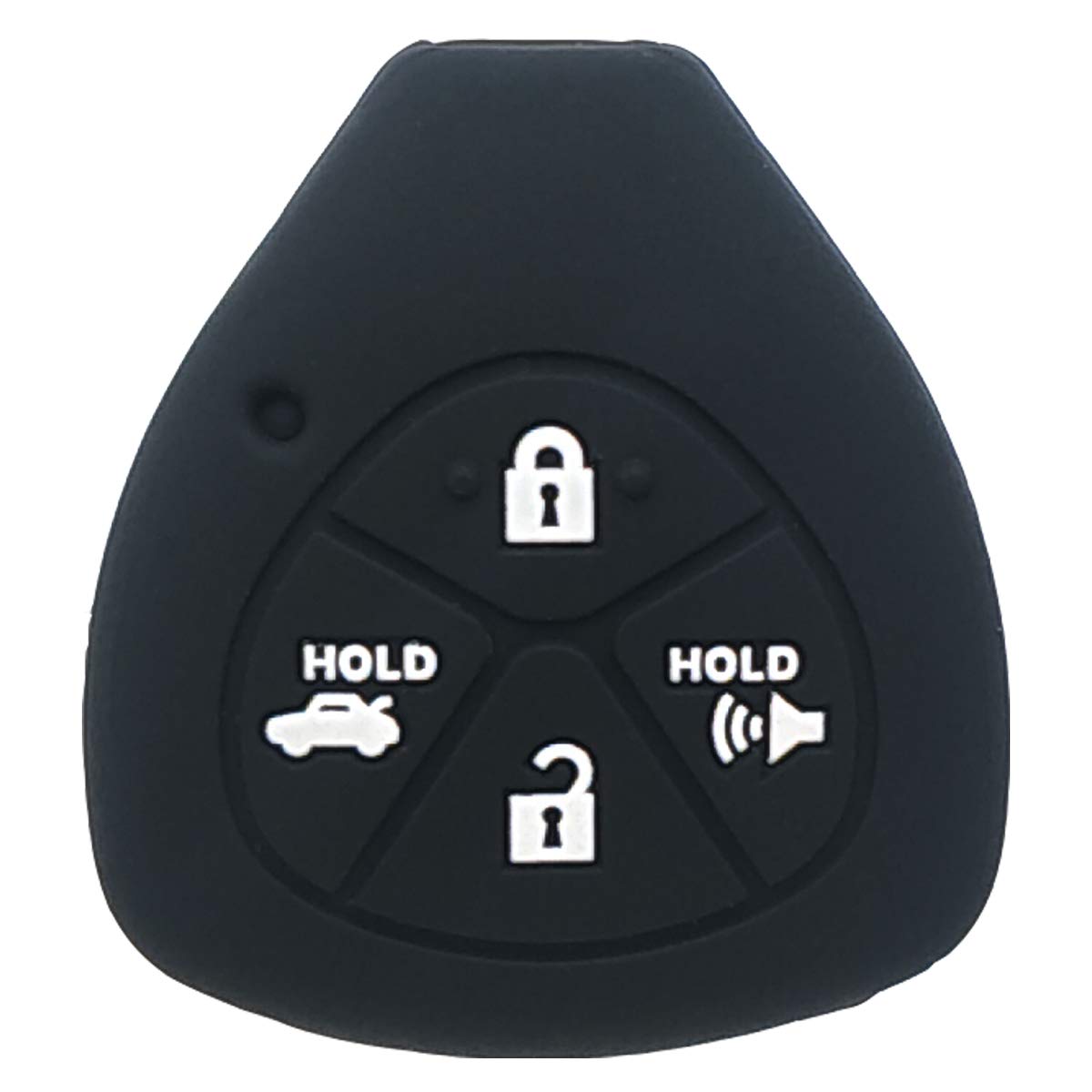 2Pcs XUHANG Sillicone Key fob Skin Key Cover Keyless Entry Remote Case Protector Shell for Toyota Camry Avalon Matrix Corolla Land Cruiser 4 Button Smart Remote Key Black