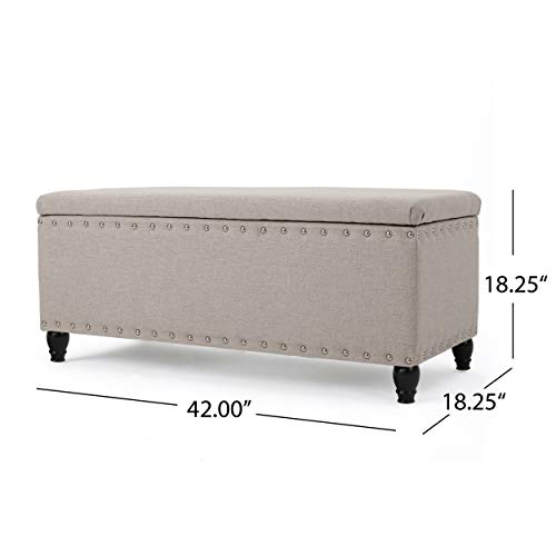 Christopher Knight Home Tatiana Fabric Storage Ottoman, Wheat