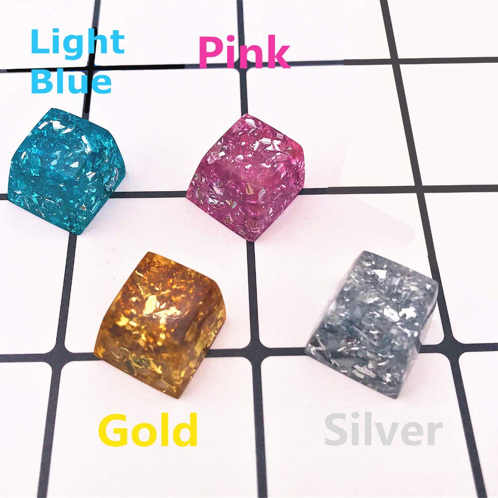 Handmade Resin & Foil Artisan Backlit Keycaps Translucent Key Caps OEM Profile for Cherry MX Gaming Mechanical Keyboard