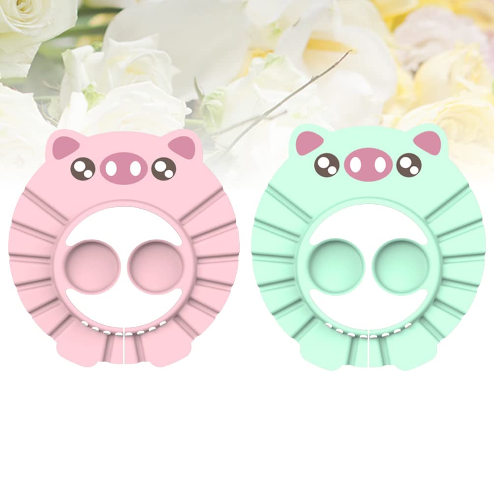 2pcs Toddler Shower Cap Baby Bath Cap Infant Bathing Cap Silicone Shower Cap Infants Shampoo Caps Safety Shower Cap Kids Shower Cap Baby Shampoo Shield Invitation Take a Bath Child