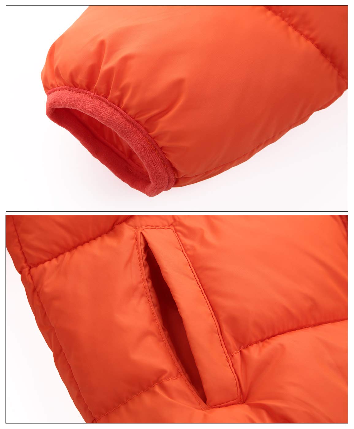 Happy Cherry Kids Winter Windproof Warm Coat Autumn Thick Fur Lined Outwear Hooded Zipper Jacket with Pockets for 2-3 Years, Orange