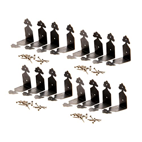 dophee 16 Pack Metal L Shaped Corner Guards, Decorative Jewelry Box Corner Protector, Vintage Corner Edge Guard with Mounting Screws for DIY Box Wood Box Cabinet Drawer, 1.54"x0.71"