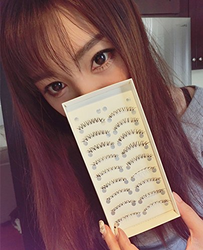 Dorisue False Eyelashes Wispy Short False Eyelash women Special eyelashes 100% Handmade Eyelashes Pack (10 Pairs Set) Black