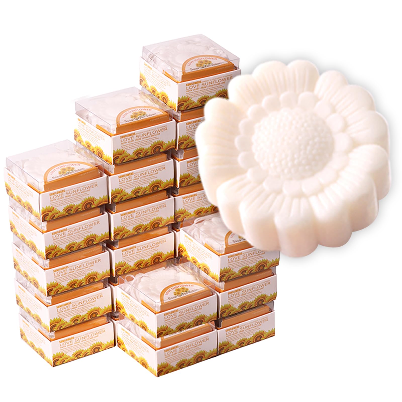 AIXIANG 24 Pack Sunflower Style Soap Favors, Wedding Party Favors for Guests, Bridal Shower Party Favors, Mothers Day Gifts Soaps, Housewarming Favors, Baby Shower Favors