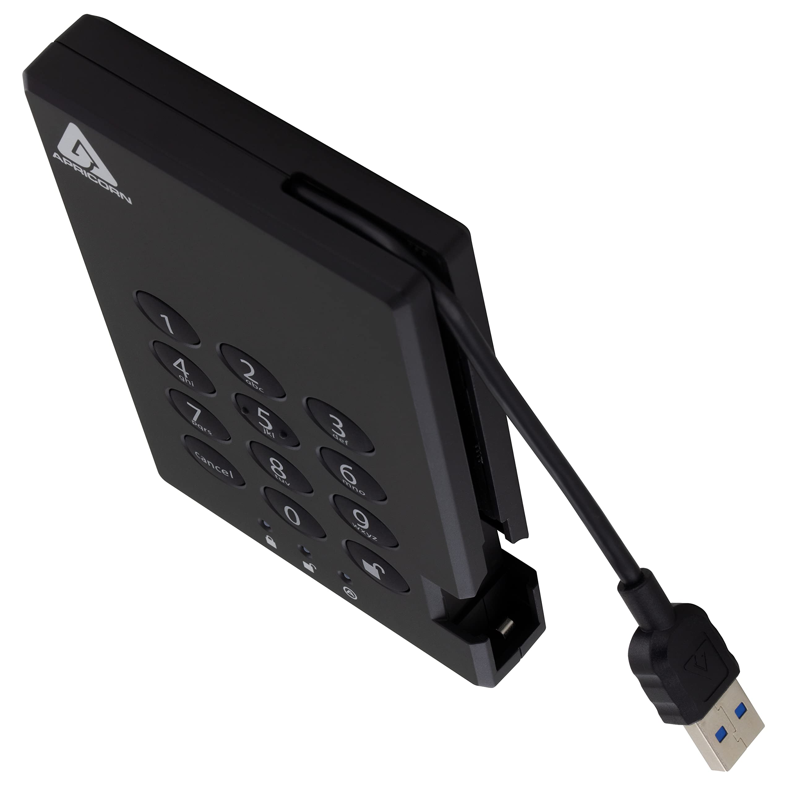 Apricorn 1TB Aegis Padlock USB 3.0 256-bit AES XTS Hardware Encrypted Portable External Hard Drive (A25-3PL256-1000)