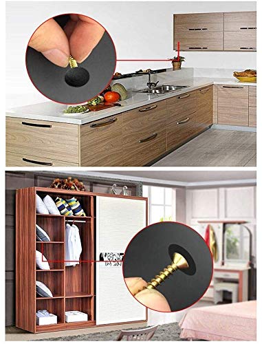Persberg 100pcs Screw Caps Black Covers, Self-Tapping Waterproof Screw Cap Cover for Phillips Screws, Suitable for Wall mounting Photo Frame Decoration Kitchen Cabinet wardrobes Home Furniture (254)