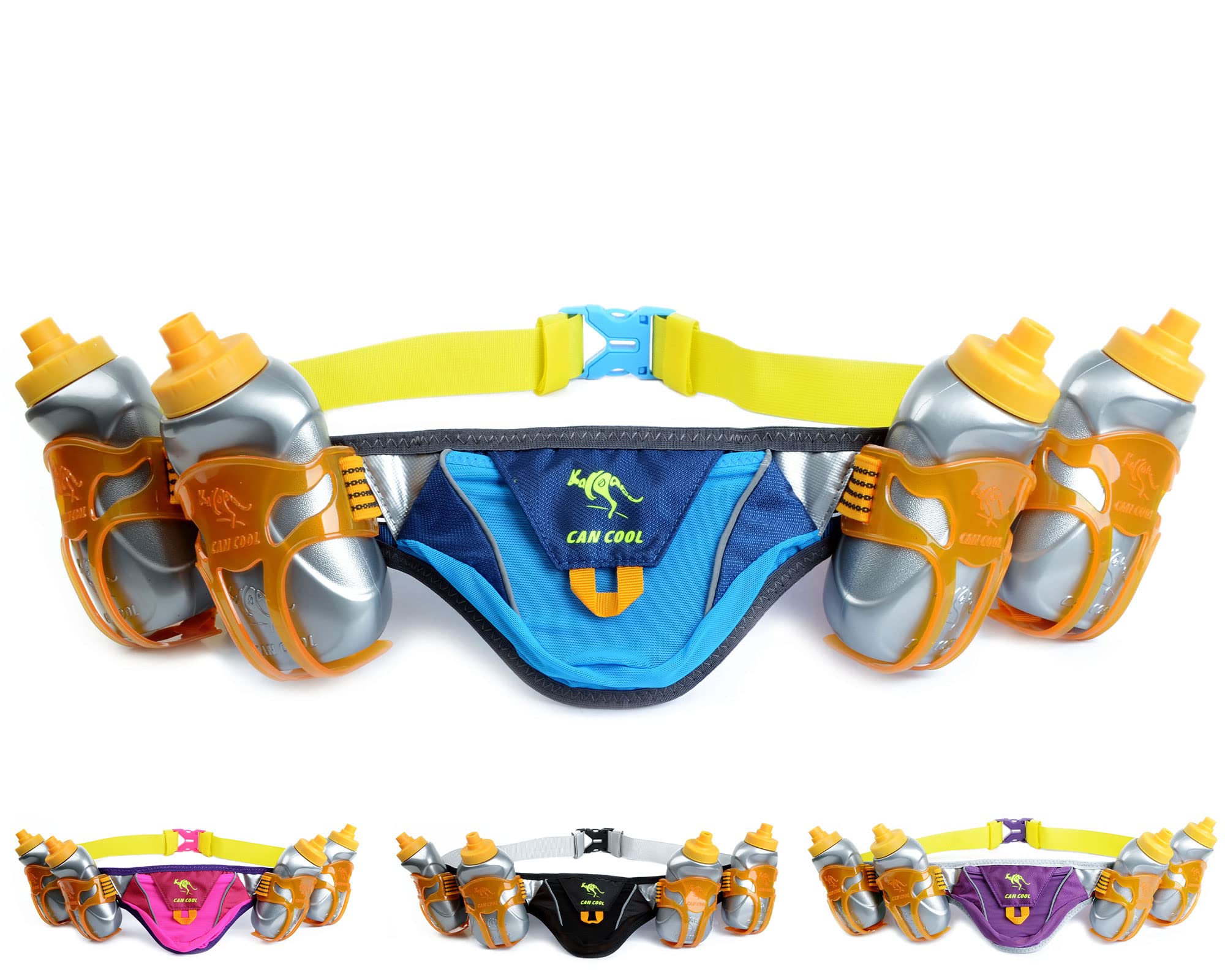 247 Viz Running Hydration Belt - Running Fanny Pack with Water Bottle Holder-Adjustable Running Belt with Water Bottle Holder And Pouch - Water Bottles and Runners Reflective Gear for High Visibility