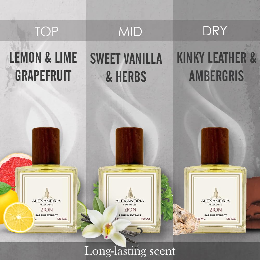 Alexandria Fragrances | Zion |Eau De Parfum | Inspired By R. Elysium | 60ml | The Scent of Divine Magnetism | Apple, Lemon & Lime, Grapefruit, and Exotic Herb Scent