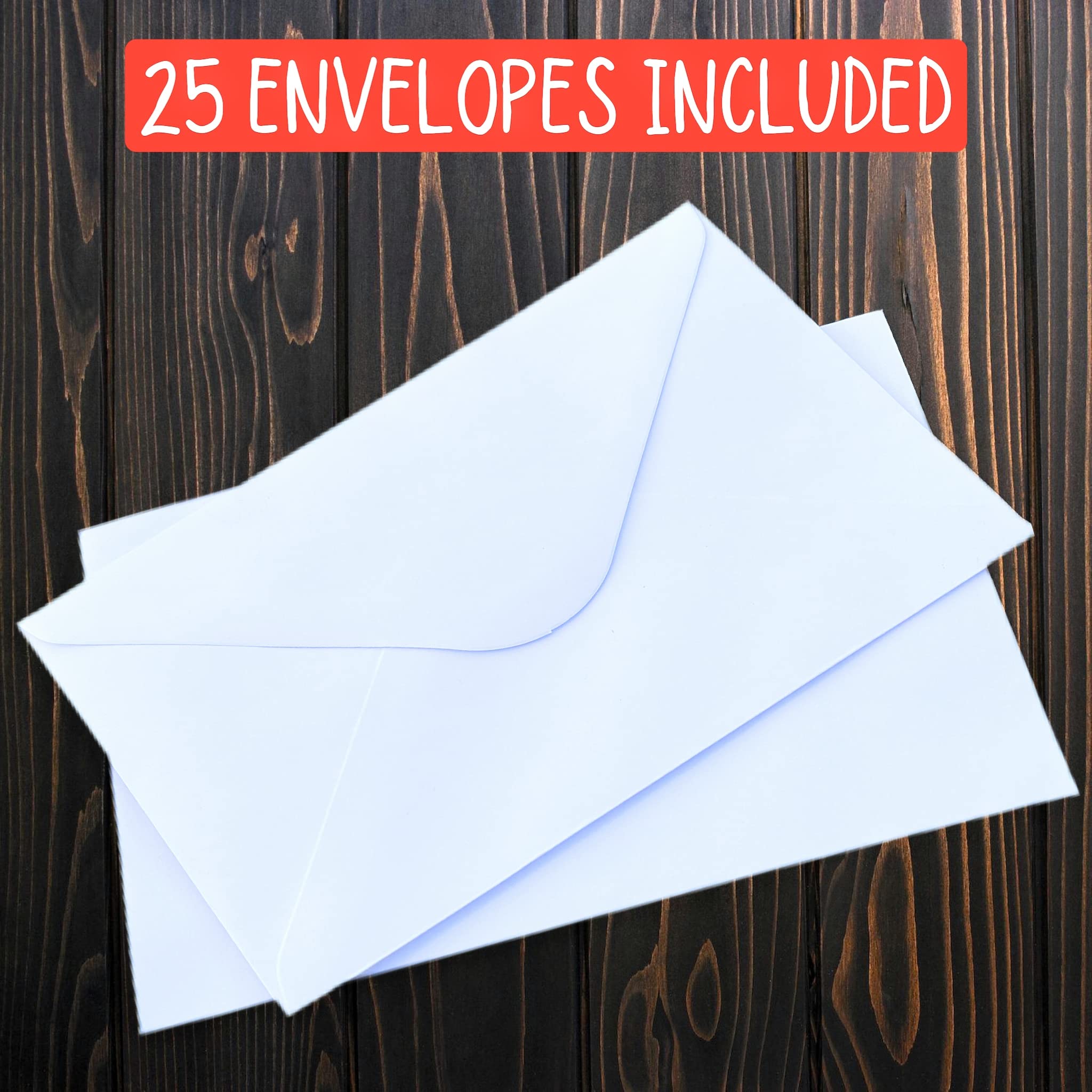 25 Lumberjack Baby Shower Invitations With Envelopes, Deer, Axe & Wood Background. Thick & Non Coated Cardstock For Use With Any Pen.