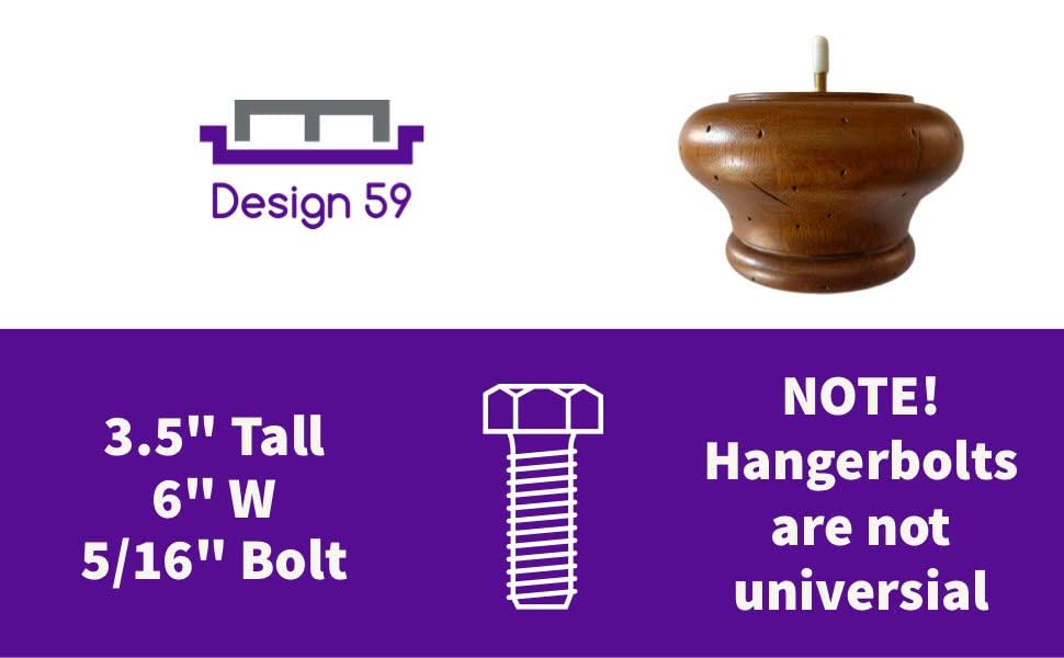 3.5'' Sofa Legs, Heirloom Brown Distressed Finish, Set of 4 (2030-AF)