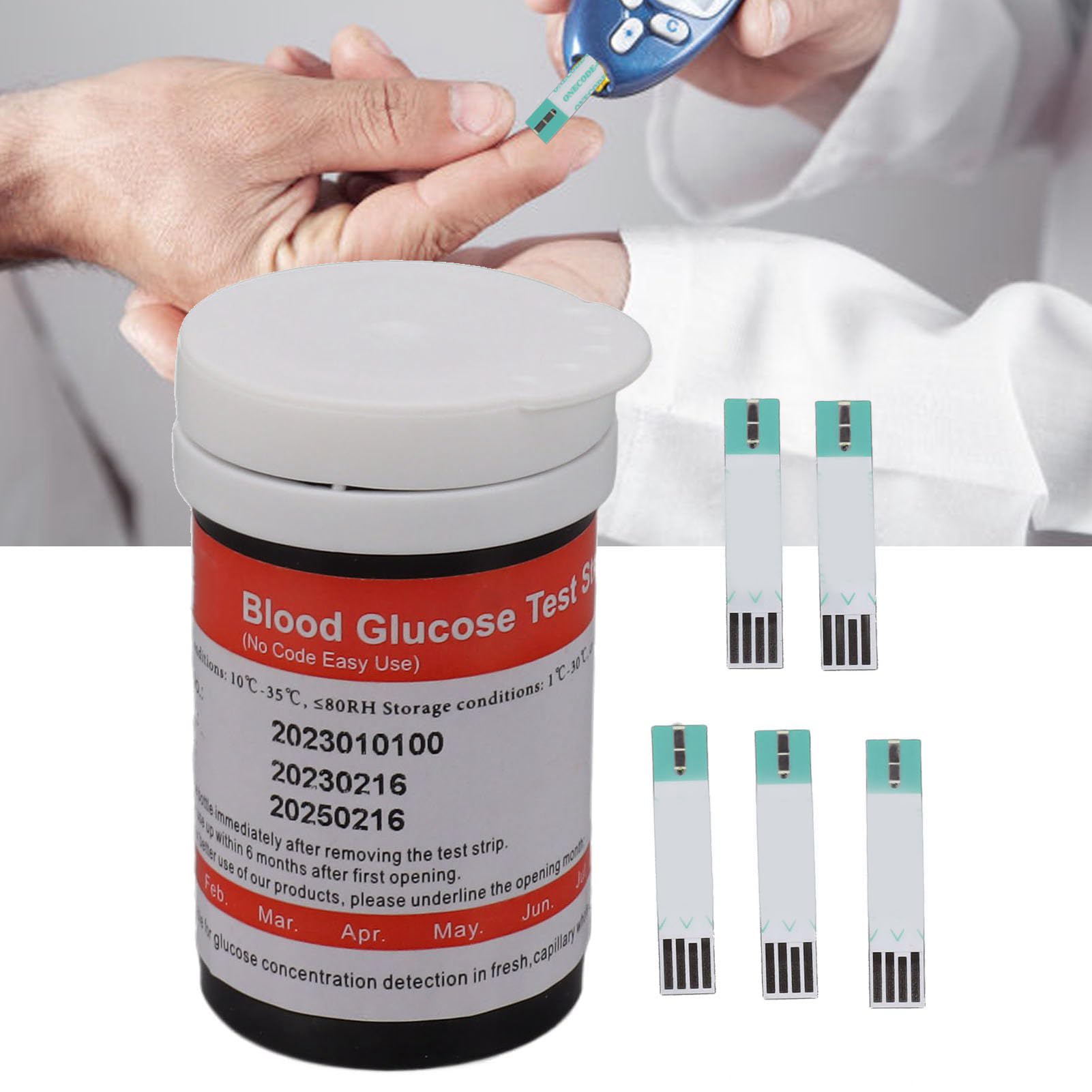 50 Count Glucose Test Strips for Accurate Diabetes Monitoring with PET Sugar Test Strips