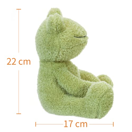 Apricot Lamb Toys Plush Velvet Frog Stuffed Animal Soft Cuddly Perfect for Child (Green Frog,8.5 Inches)