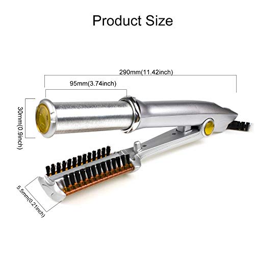 UXZDX CUJUX Professional Hair Straightening Iron Curling Iron Straightener&Curler Styler 2 in 1 Multi Hair Styling Tool Flat Iron with Brush