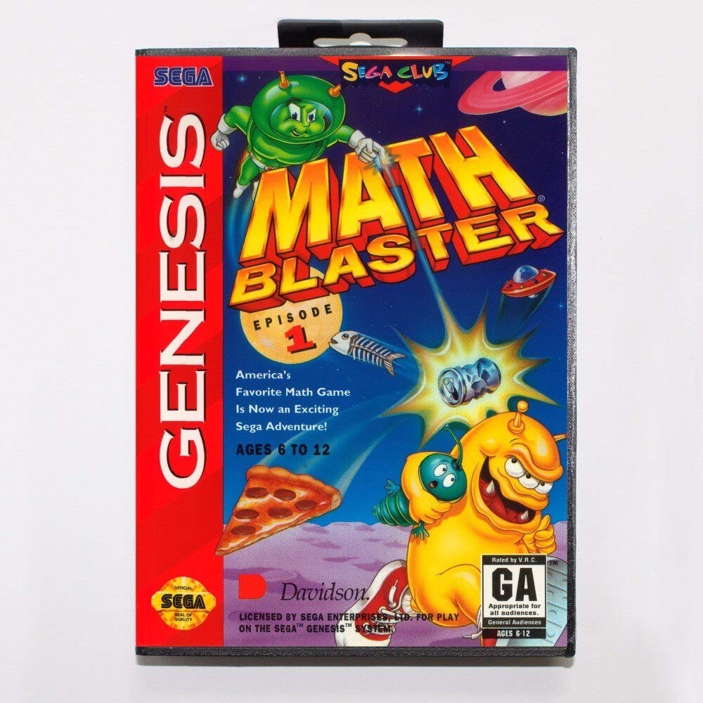 Aditi Math Blasters Episode 1 Game Cartridge 16 bit MD Game Card With Retail Box For Sega Mega Drive For Genesis
