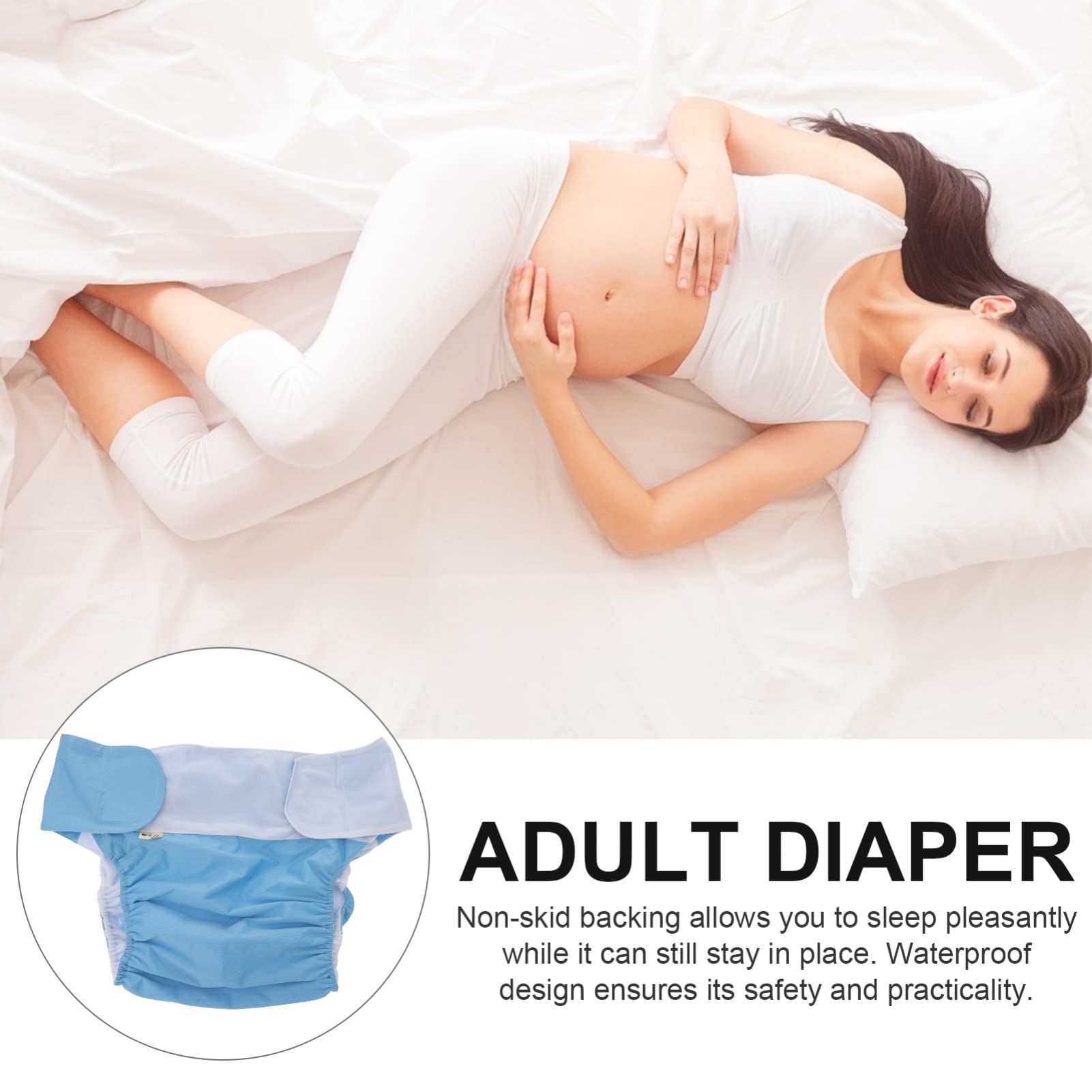 2pcs Seniors Women Men Diapers Covers Wraps Quality Sky Leakfree Nappy Polyester Washable Pee Breathable for Adults Bariatric Patients Bed Elderly Suits Overnight Diaper