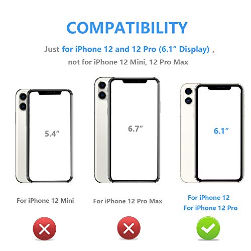 ONETOP Compatible with iPhone 12 Compatible with iPhone 12 Pro Wallet Case with Card Holder, PU Leather Kickstand Card Slots Case, Double Magnetic Clasp Durable Shockproof Cover 6.1 Inch(Black)