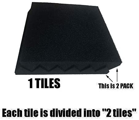 24 Pack Black Yellow 12 "X 12 "X2" Acoustic Panels Studio Soundproofing Foam Wedge Tiles