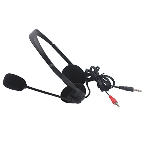 3.5mm Stereo Headset with Headphones and Noise Cancelling Microphone, Great for Pcs, Tablets, and Cell Phones in The Office, Classroom or Home
