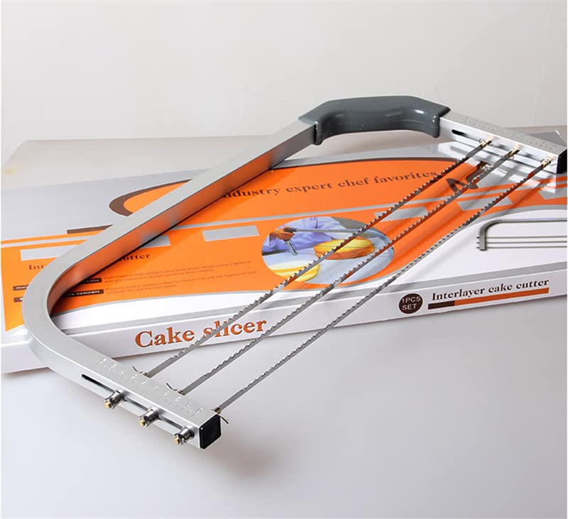 Adjustable Cake Slicer, Stainless Steel 3- Wires Cake Cutter and Leveler Layer Cakes Baking Tool for 20in Cake 20.5x8.7in