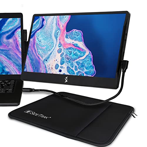 SideTrak Swivel 12.5" Patented Attachable Portable Monitor for Laptop | FHD IPS Dual Screen with 13” Protective Case | Mac, PC & Chrome Compatible | Fits All Laptops | Powered by USB-C or Mini HDMI