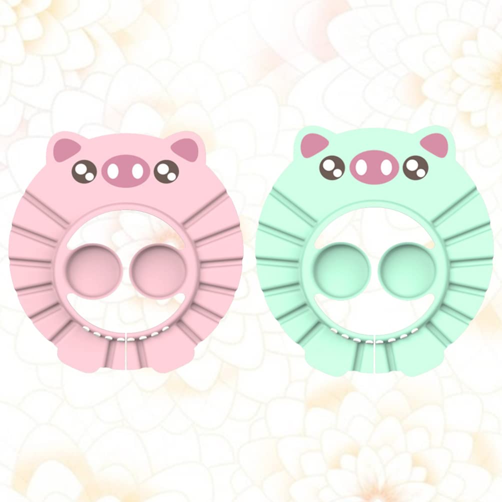 2pcs Toddler Shower Cap Baby Bath Cap Infant Bathing Cap Silicone Shower Cap Infants Shampoo Caps Safety Shower Cap Kids Shower Cap Baby Shampoo Shield Invitation Take a Bath Child