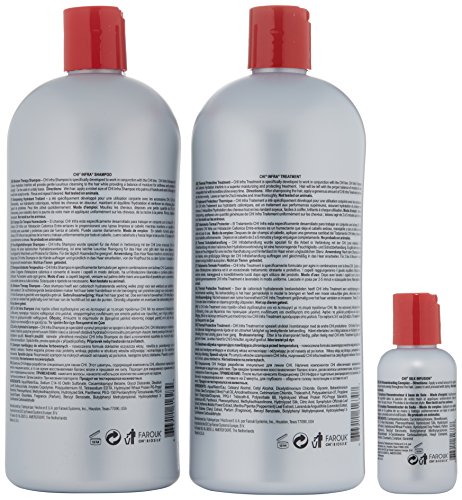 CHI Infra Shampoo 32oz , Infra Treatment 32oz & Silk Infusion 2oz Kit