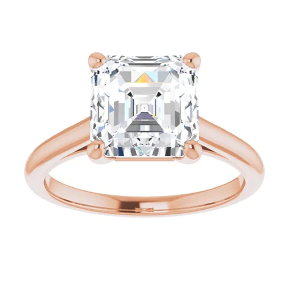3 CT Asscher Cut VVS1 Colorless Moissanite Engagement Ring Set, Wedding/Bridal Ring Set, Sterling Silver Vintage Antique Anniversary Best Ring Set Gift for Women