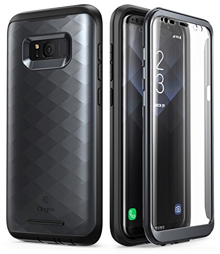 Clayco Galaxy S8+ Plus Case, [Hera Series] Full-Body Rugged Case with Built-in Screen Protector for Samsung Galaxy S8+ Plus (2017 Release) (Black)