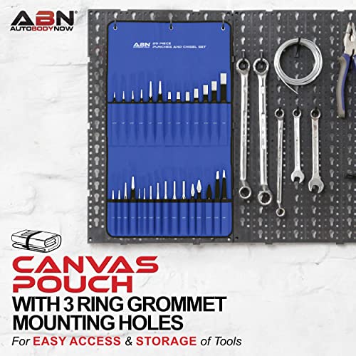ABN Cold Chisel Set Automotive Punch Tool Kit β 29-Piece Punch Chisel Set β Pin Punch Set, Center Punch Set, & More