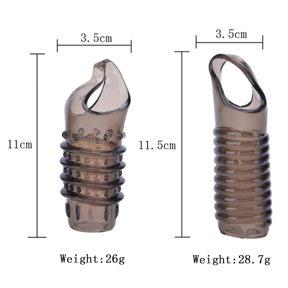 2pcs Silicone Penis Sleeves,Delayed Soft Sleeve for Penis Reusable Penis Ring,Enlargement Sex Toys for Men