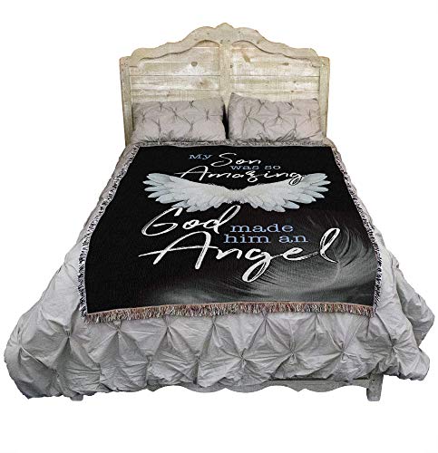 My Son was So Amazing God Made Him an Angel Blanket - Sympathy Bereavement Gift Tapestry Throw Woven from Cotton - Made in The USA (72x54)