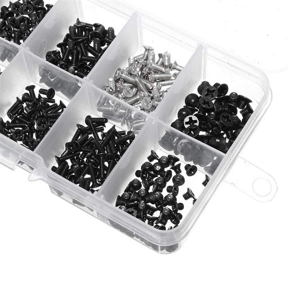 WUXUN 500Pcs Laptop Notebook Computer Screw Kit Set for IBM Hp Dell Lenovo Samsung Sony Toshiba Gateway Acer (Color : Black, Size : M2 3mm)