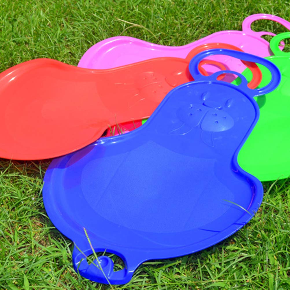 2Pcs Snow Sled Plastic Sand Grass Skiing Snow Board Saucer Slider Disc Board Color