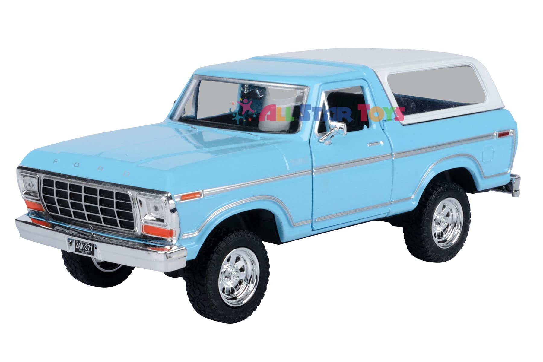 1978 Ford Bronco 1:24 Diecast Model Car SUV Motormax 79373 (Light Blue)