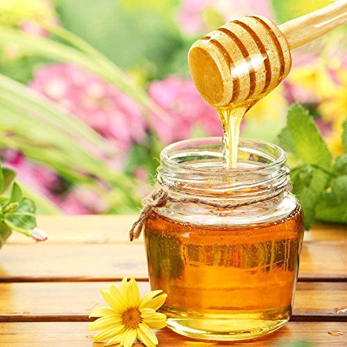 Creative Hobbies® 24 Pack of Mini 3 Inch Wood Honey Dipper Sticks, Server for Honey Jar Dispense Drizzle Honey, Wedding Party Favors